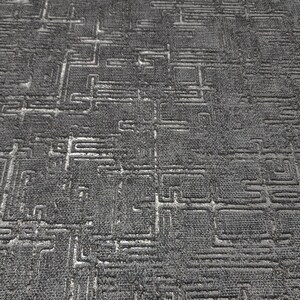 Dark Gray Metallic Distressed Labyrinth Lines Faux Fabric Textured ...