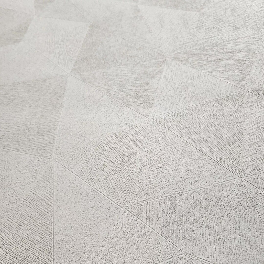 Buy Modern off White Triangles Textured Wallpaper Contemporary ...