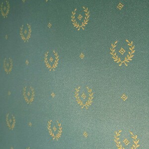 Royal Green Gold Metallic Faux Fabric Textured Aristocratic Baroque ...