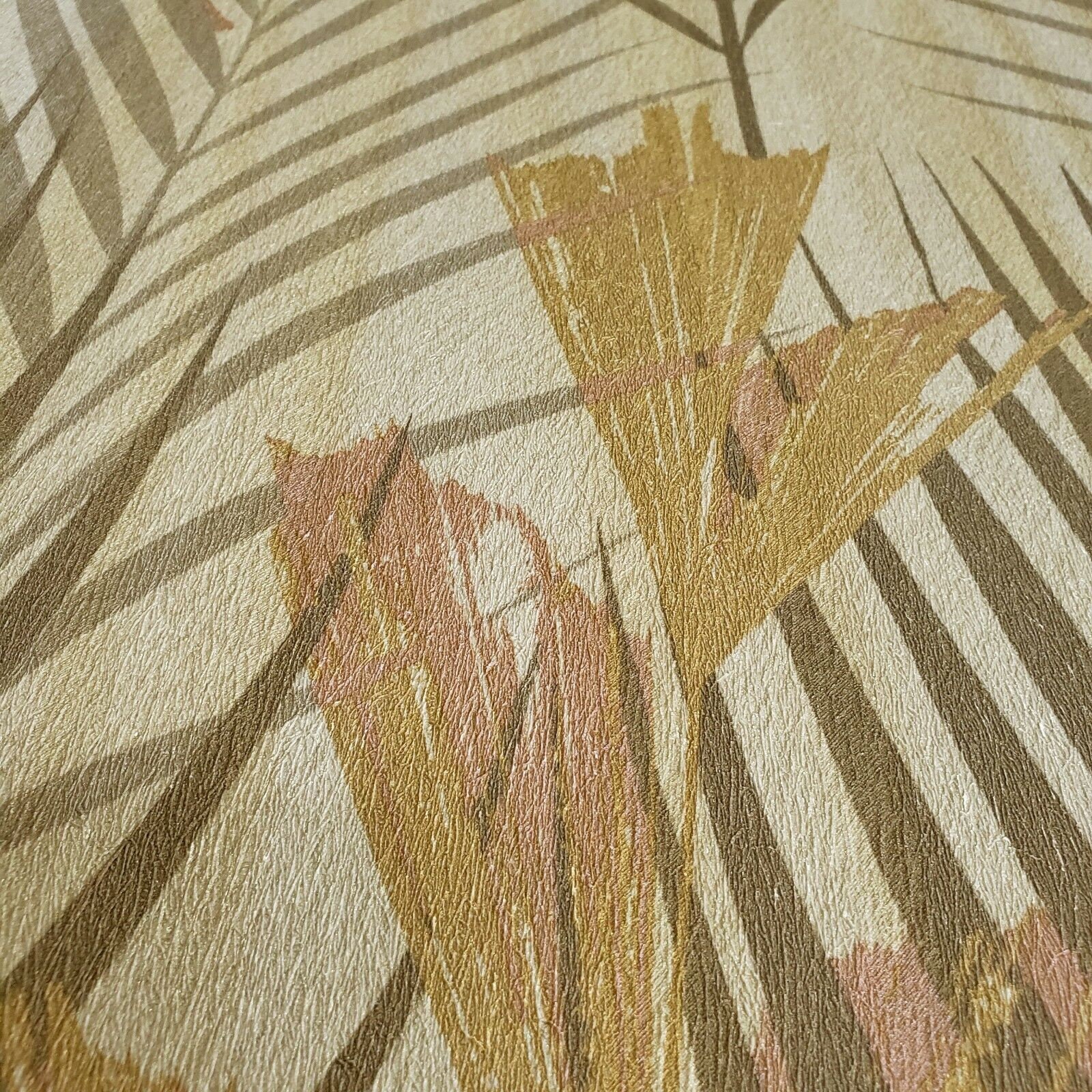 Textured Wallpaper Roll Gold Metallic Modern Floral Tropical - Etsy