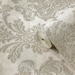 Wallpaper Rustic Ivory Beige Metallic Textured Victorian Vintage Damask ...