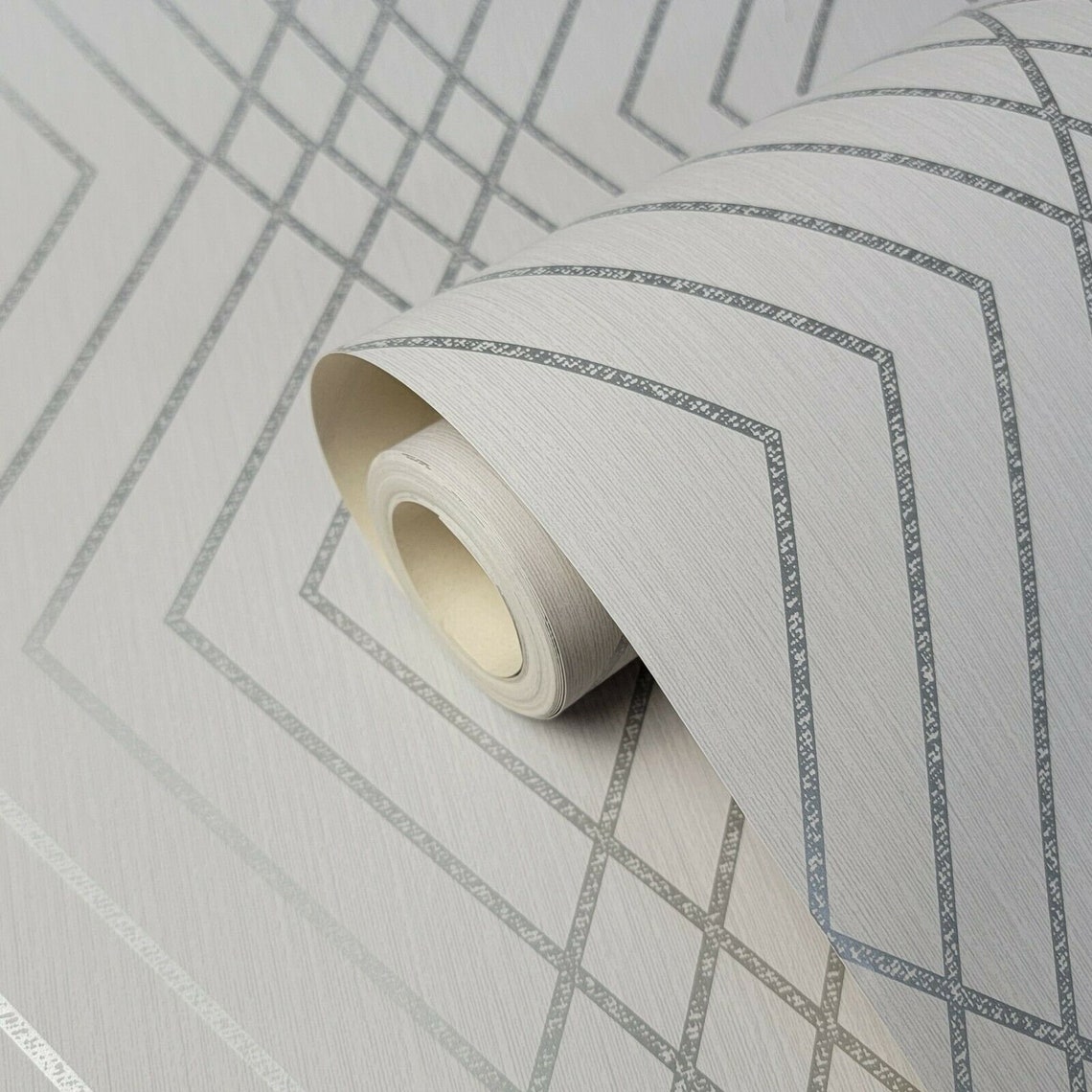 Contemporary Geometric Lines Modern Wallpaper Gray Silver - Etsy