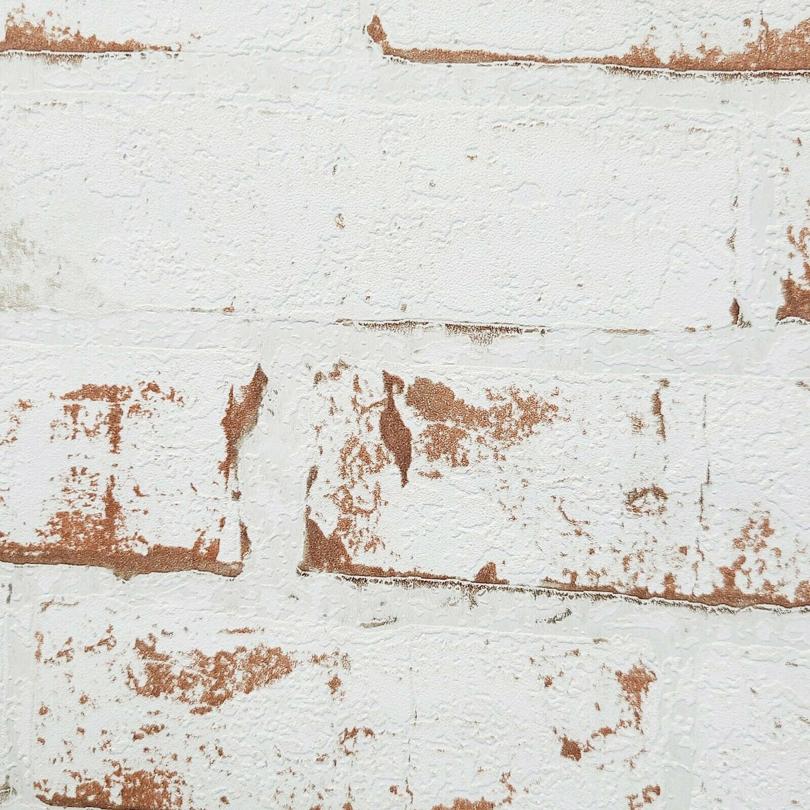 Textured 3D Distressed White Red Modern Faux Brick Plaster Vinyl ...