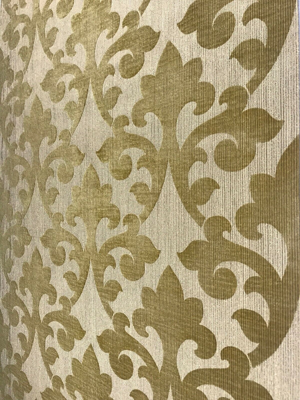 Flocking Embossed Wallpaper Roll Gold Metallic Flocked - Etsy