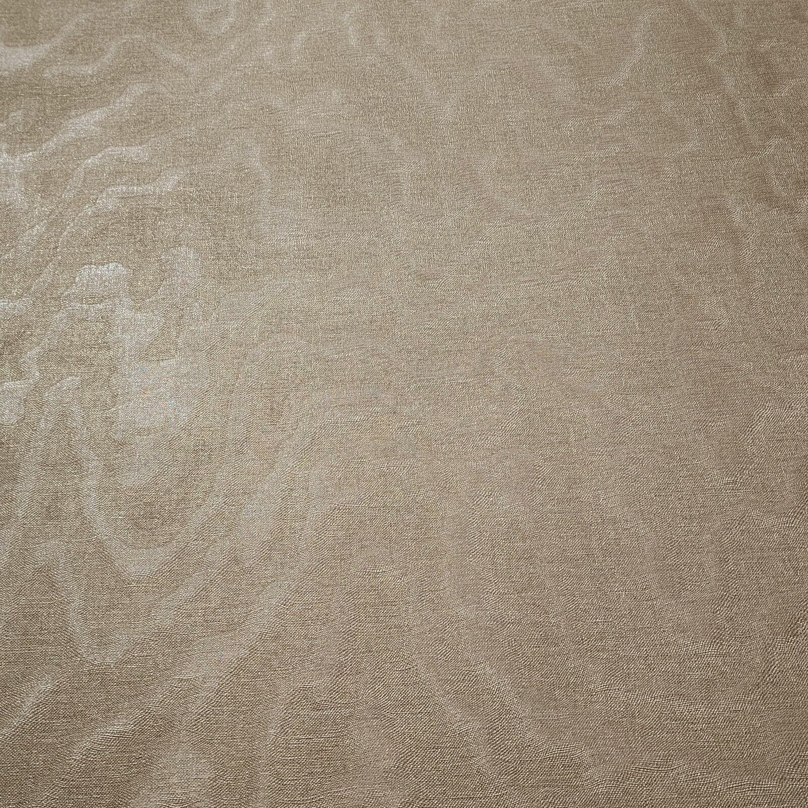 Plain Khaki Tan Metallic Worn Out Faux Fabric Textured Contemporary ...