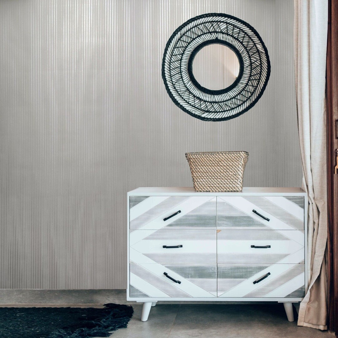 Neutral Grayish Tannish off White Faux Fabric Stria Lines Textured ...