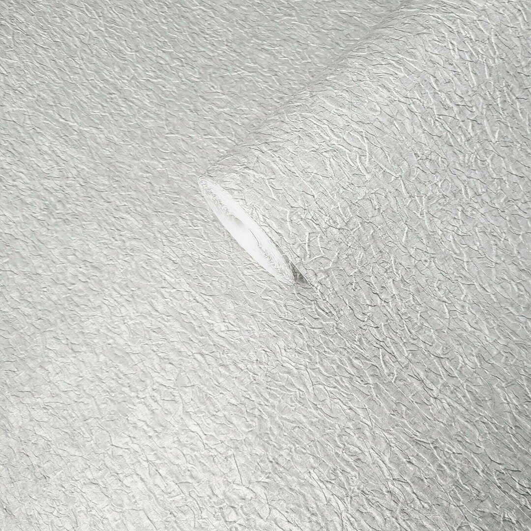 Modern Wallpaper off White Pearl Crashed Foil Plain Textured ...
