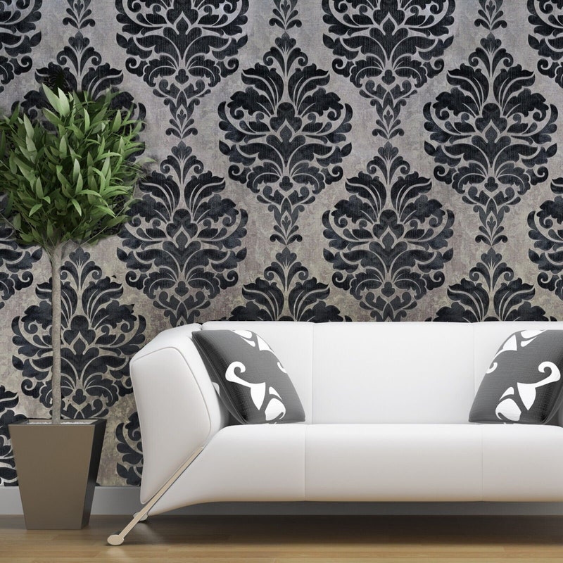Flocked Wallpaper - Etsy