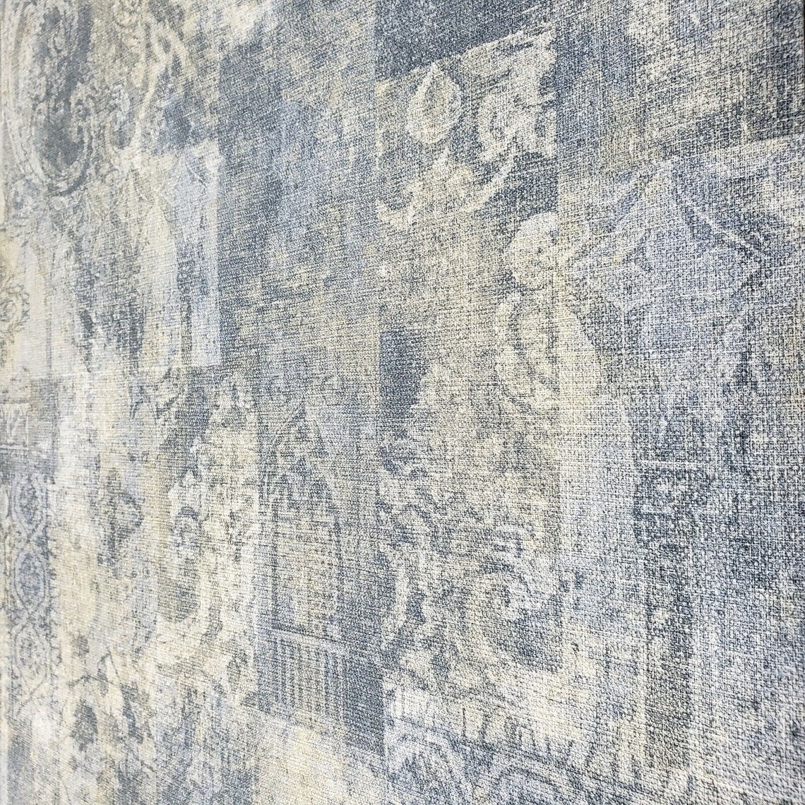 Wallpaper Rustic Blue Faux Vintage Old Rug Carpet Textured - Etsy