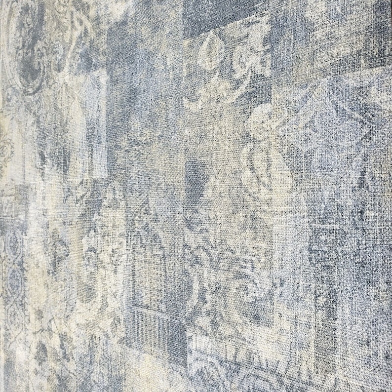 Wallpaper Rustic Blue Faux Vintage Old Rug Carpet Textured - Etsy