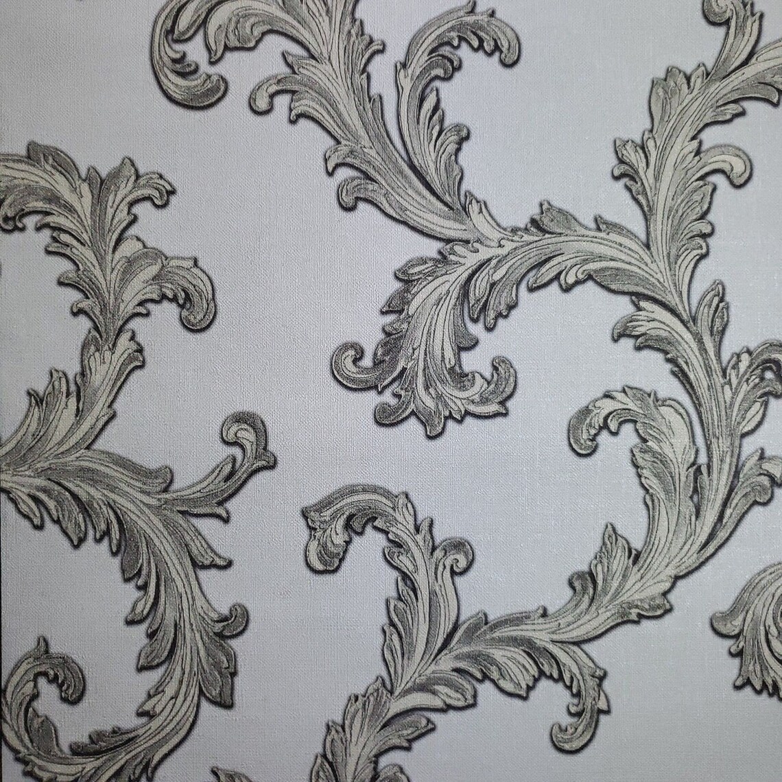 Victorian Wallpaper Beige Damask Faux Sack Cloth Textile - Etsy