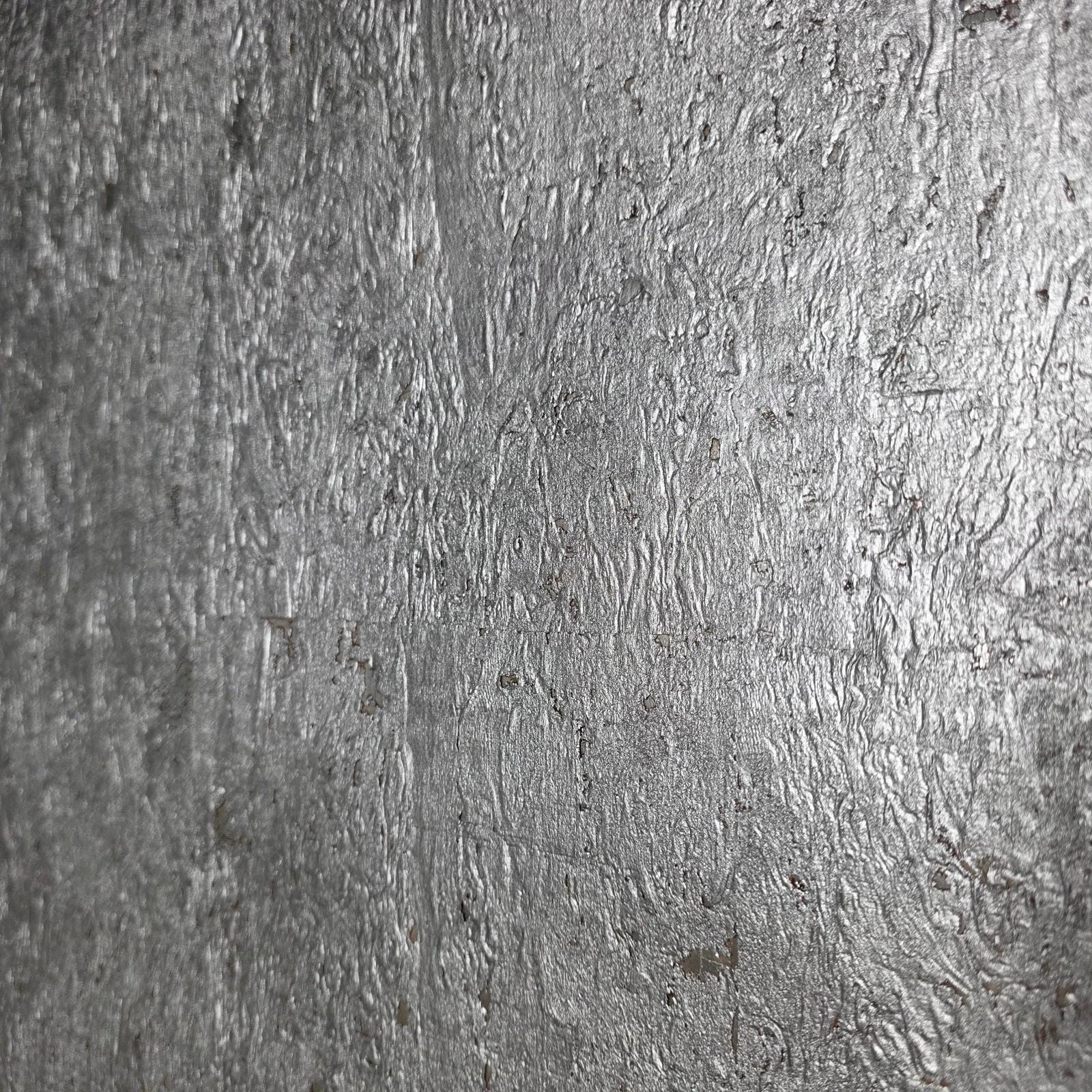 Real Natural Cork Silver on Metallic Foil Textured Wallpaper Modern ...