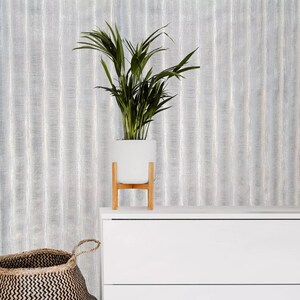 Reflective Translucent Ombre Striped Silver Foil Metallic Wallpaper ...