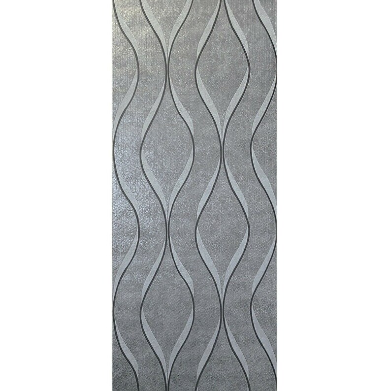 Dark Gray Gunmetal Silver Metallic Tiles Wavy Lines Textured - Etsy