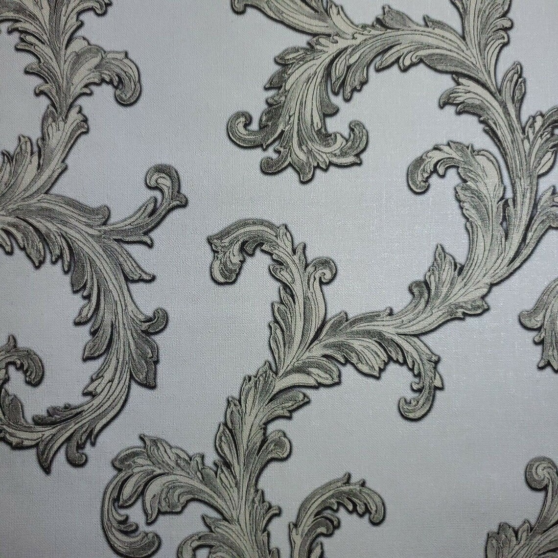 Victorian Wallpaper Beige Damask Faux Sack Cloth Textile - Etsy