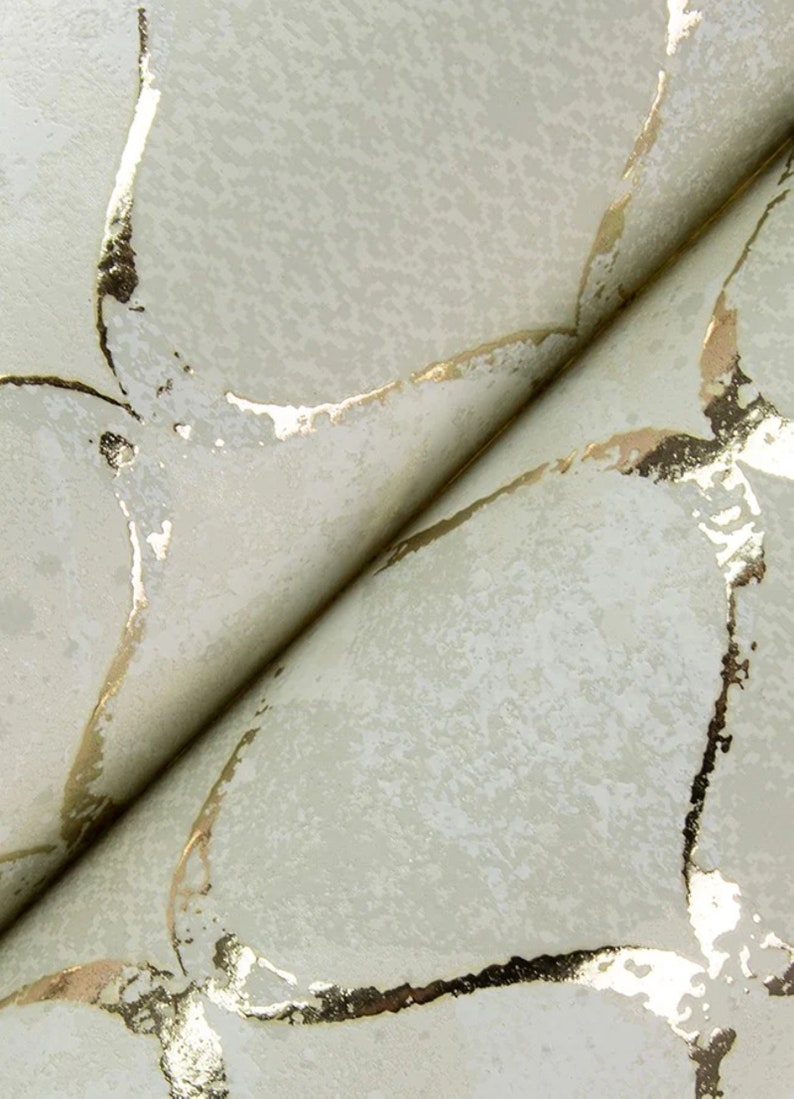 Pilak Gold Ogee Tile Wallpaper - Etsy