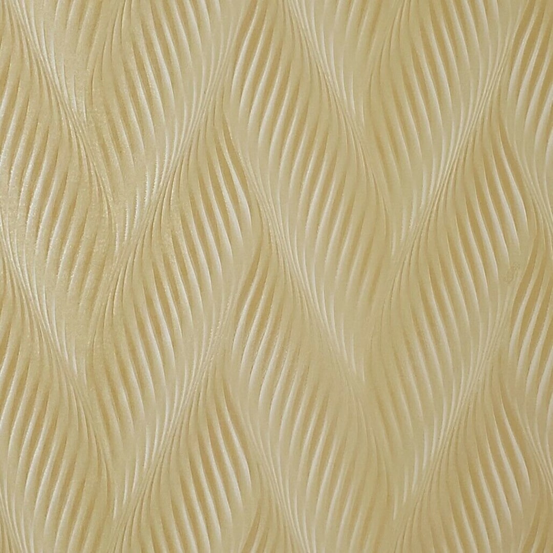Modern Zig Zag Wave Lines Yellow Gold Metallic Faux Fabric Textured ...
