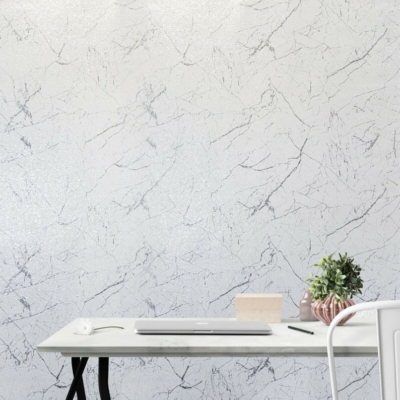 White Black Natural Real Terra Mica Stone Wallpaper Plain - Etsy