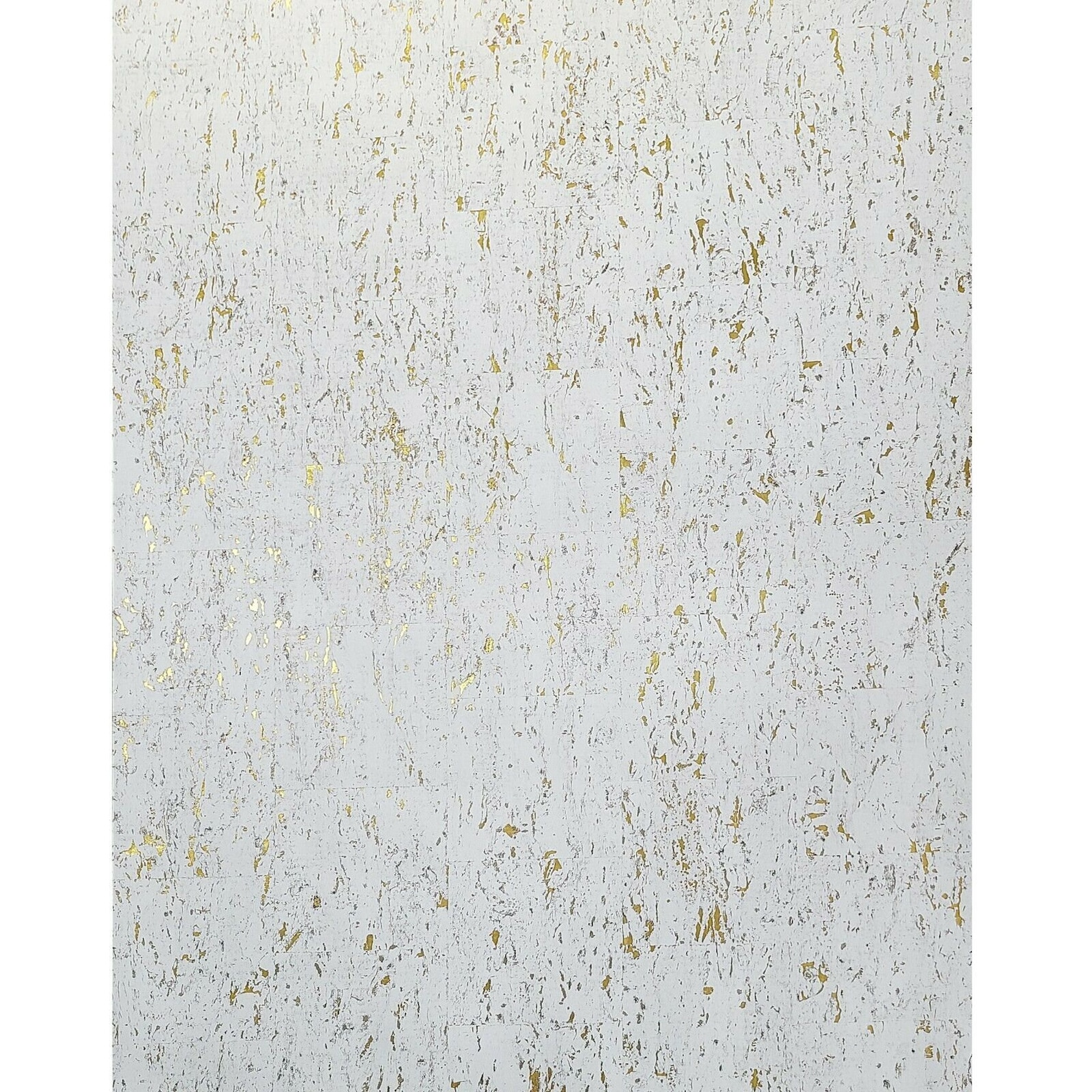 Real Natural Cork Wallpaper Wallcoverings White Gold Metallic Textured ...