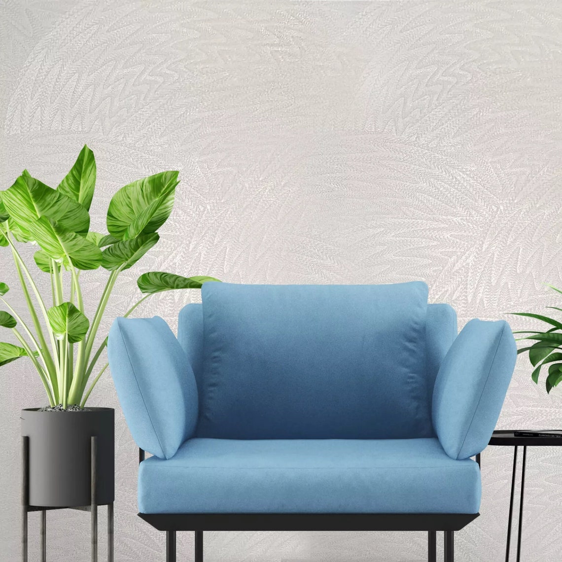 Embossed off White Swirled Circles Faux Plaster Textured Modern ...