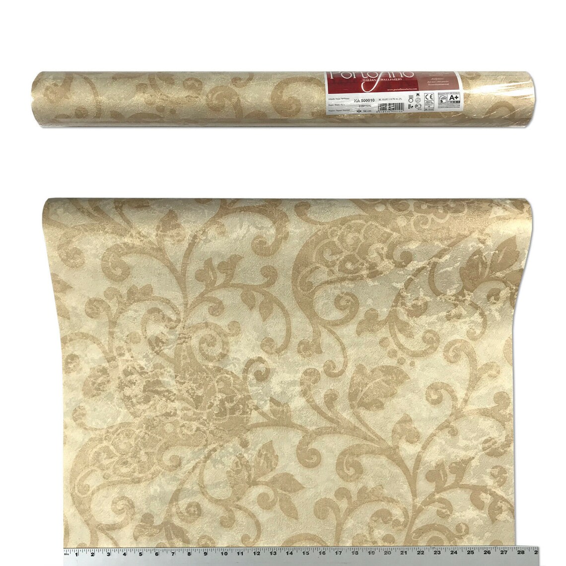 Wallpaper Gold Metallic Textured Wall Rustic Vintage Damask | Etsy