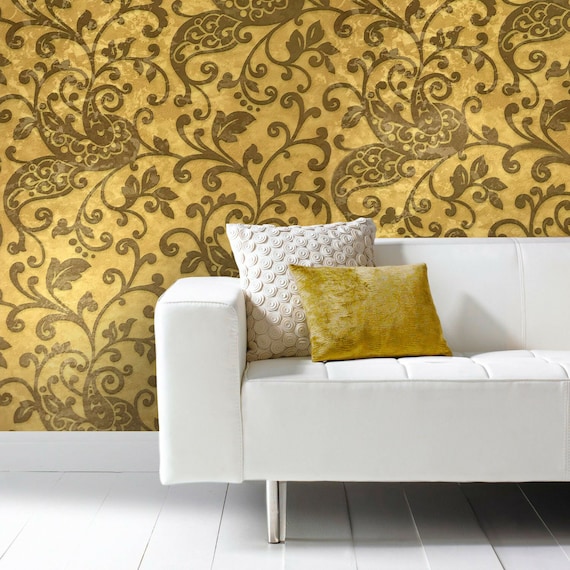 Embossed Wallpaper Gold Bronze Metallic Textured Wall Rustic - Etsy