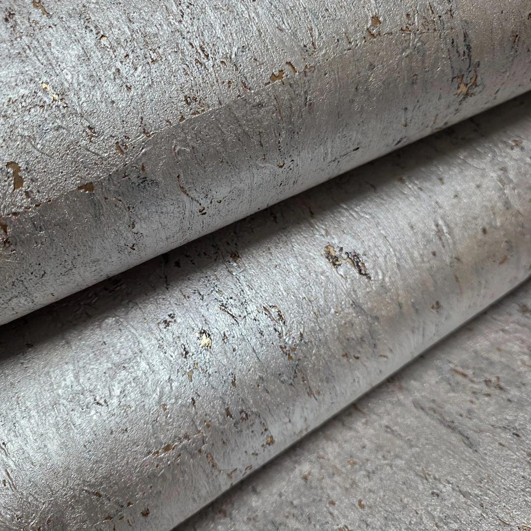 Real Natural Cork Rose Cream Pearl Silver Gold Metallic Foil Textured ...