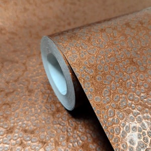 Embossed Coper Metallic Faux Metal Sheet Plaster Textured Modern ...