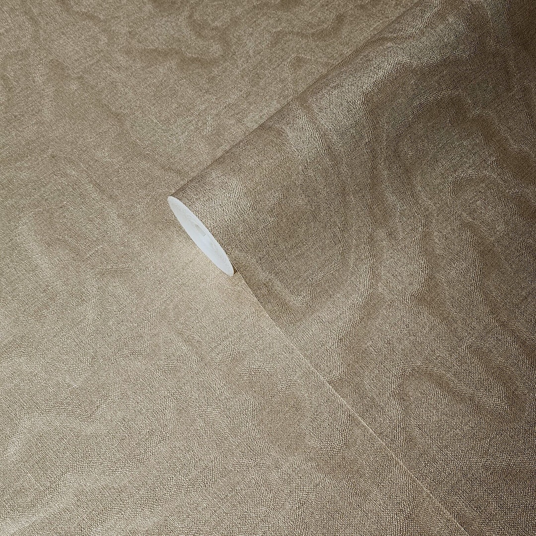 Plain Khaki Tan Metallic Worn Out Faux Fabric Textured Contemporary ...