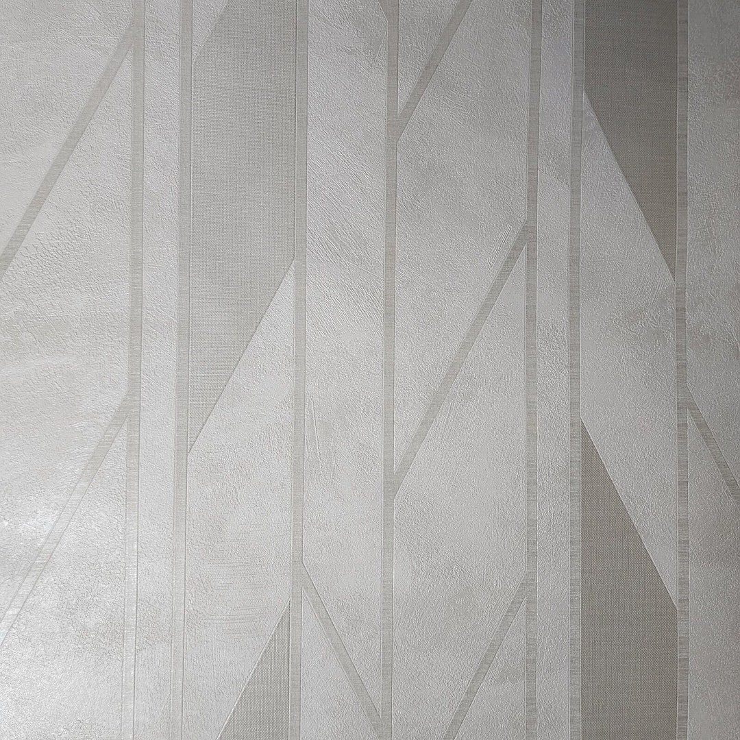 Off White Cream Contemporary Geometric Lines Faux Concrete Textured ...