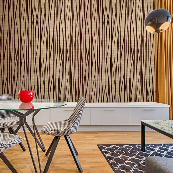 Flocked Texture Wallpaper Flock Burgundy Red Velvet Gold - Etsy