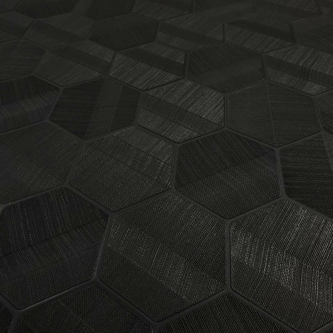 Contemporary Modern Italian Hexagon Feature Black Textured - Etsy