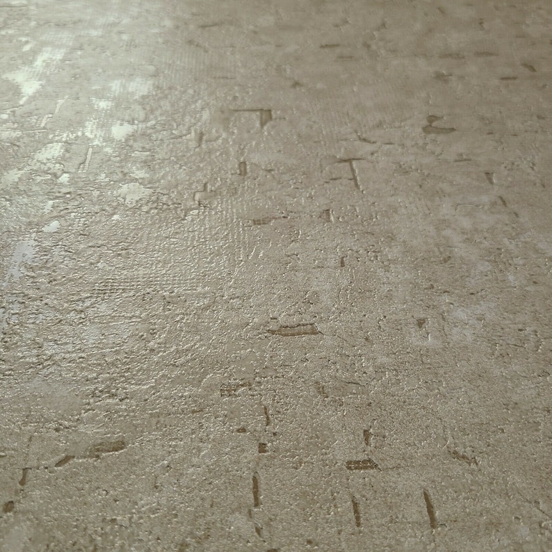 Contemporary Plain Modern Tan Brass Metallic Faux Plaster - Etsy