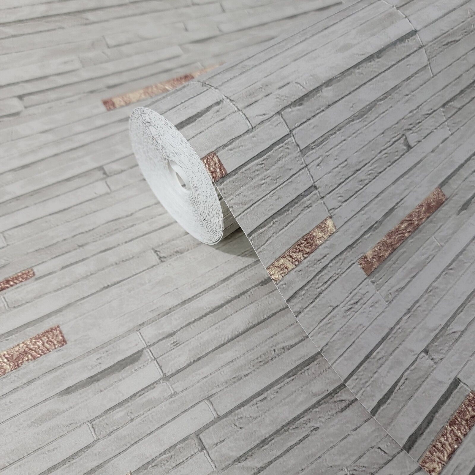 Wallpaper Textured Gray Bronze Metallic Modern Faux Realistic Stone ...