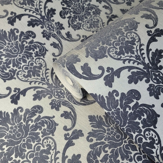 Flocked Metallic Wallpaper