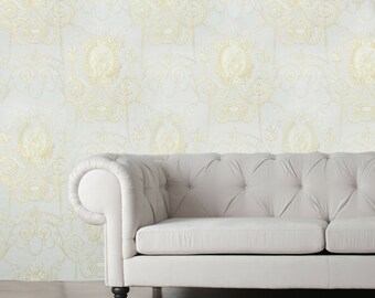 Beige Toile Wallpaper - Etsy