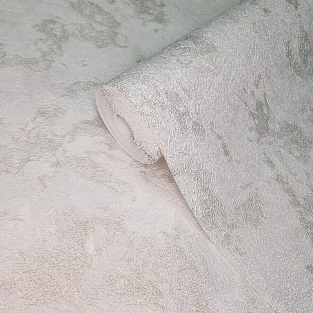 Embossed Contemporary Ivory Gold Metallic Faux Plaster Textured Modern ...