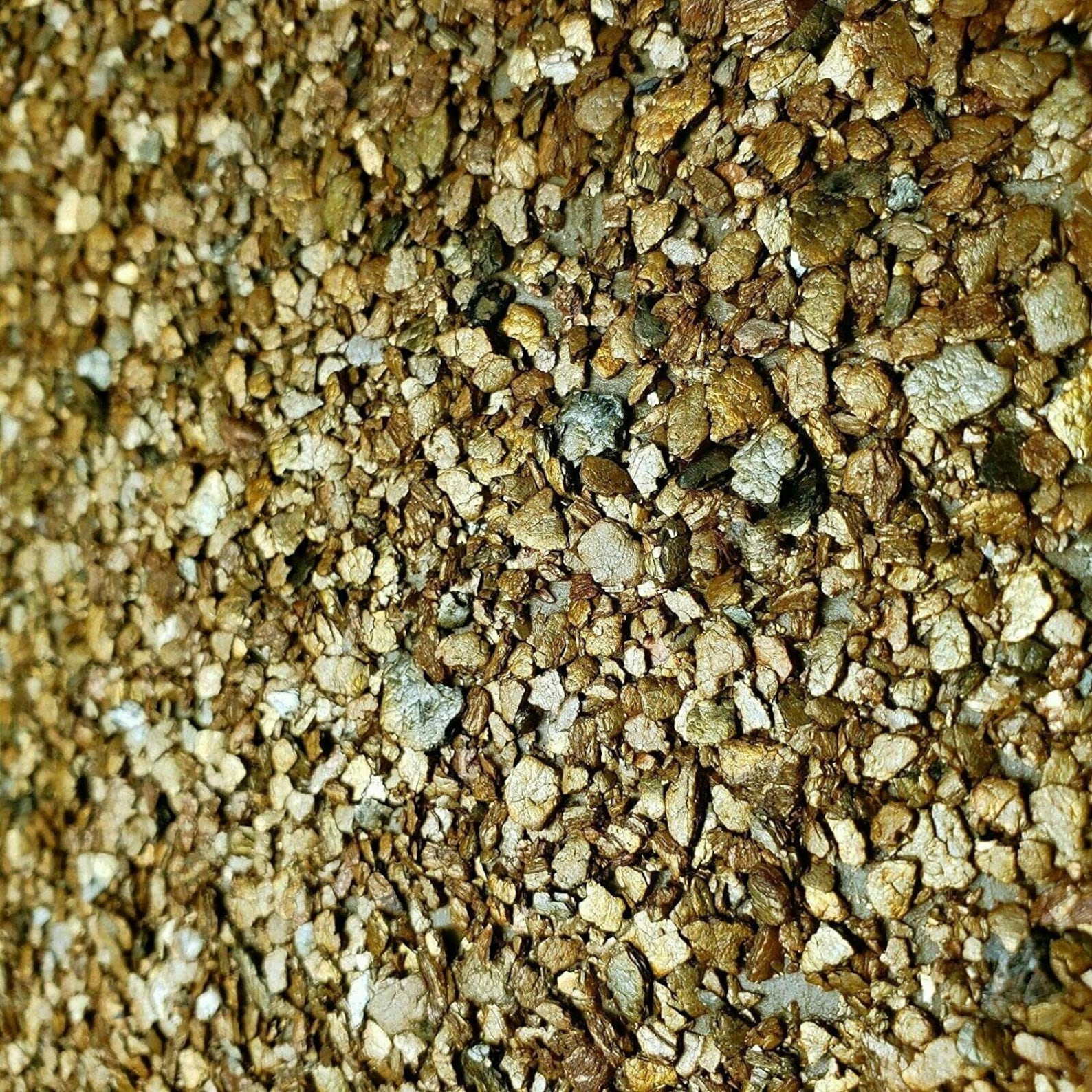Modern Brass Gold Metallic Natural Chip Stone Real Mica Wallpaper Plain ...