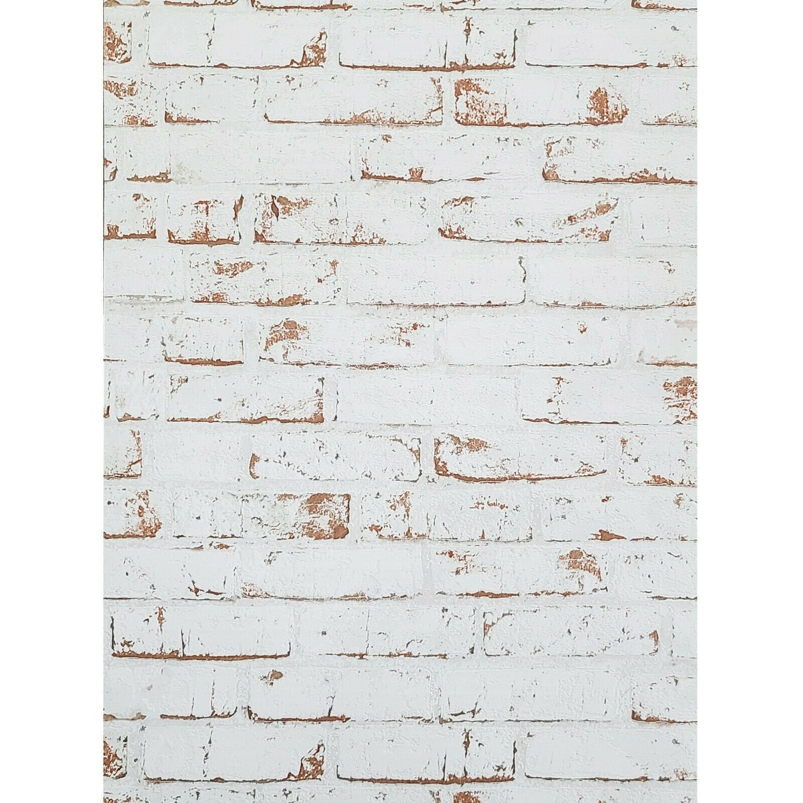 Textured 3D Distressed White Red Modern Faux Brick Plaster Vinyl ...