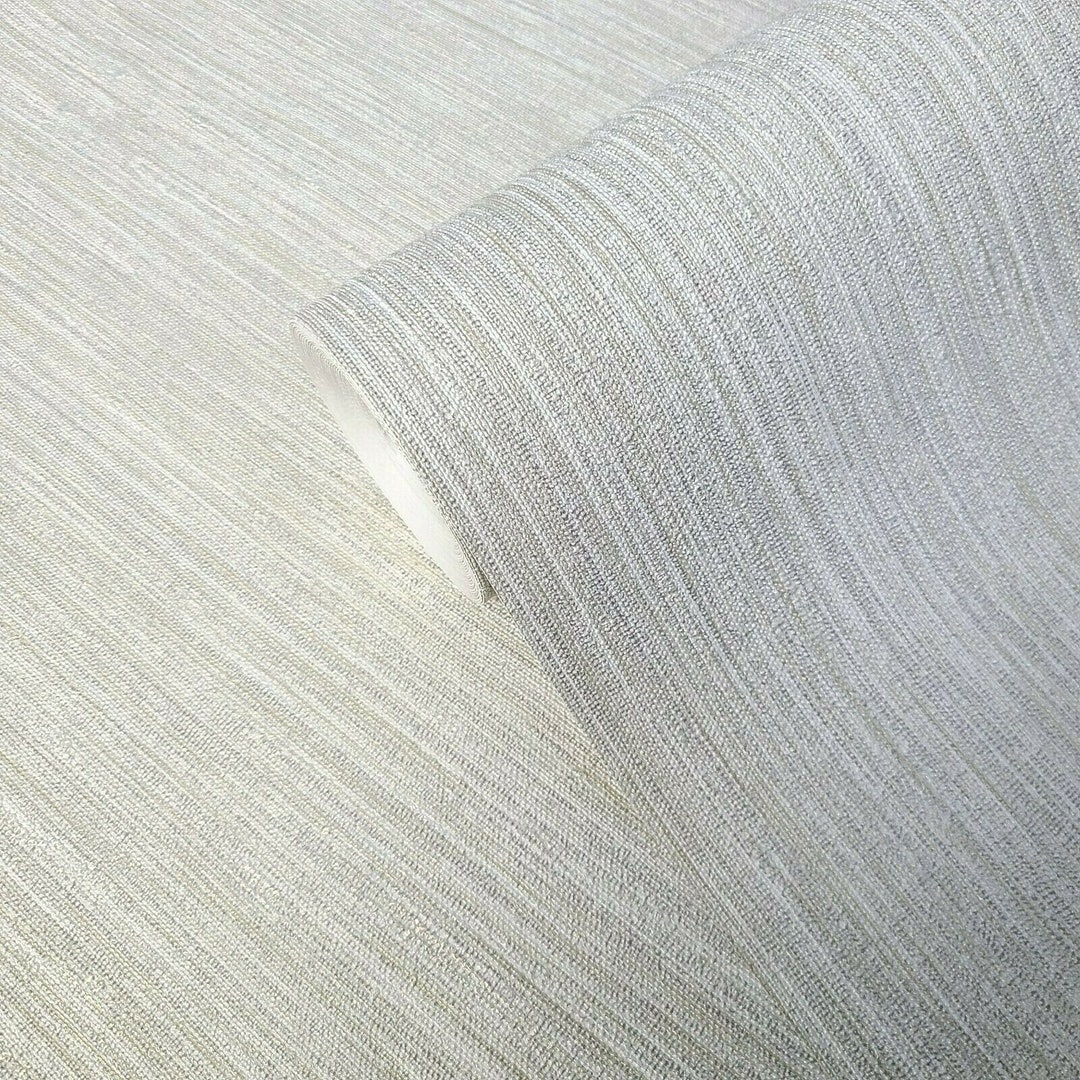Plain Embossed Ivory Gray Gold Faux Fabric Textured Lines Textures ...