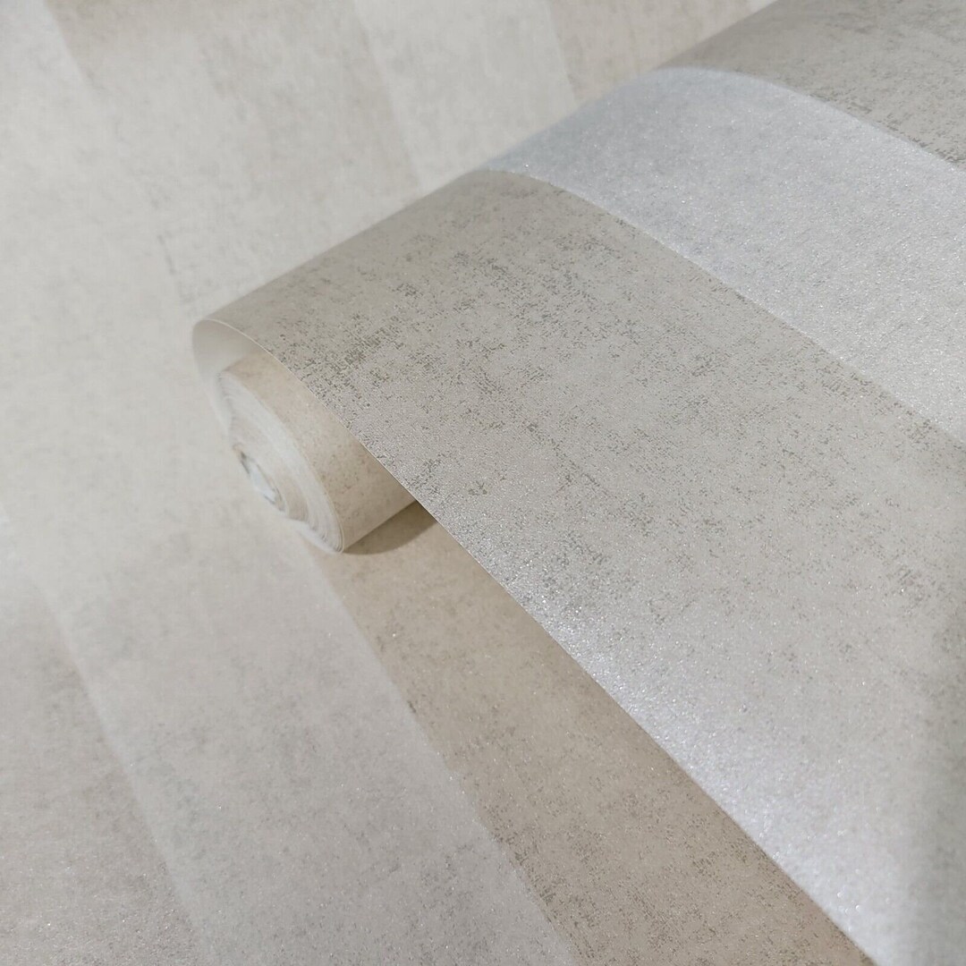 Wallpaper Flocking Lines Tan Beige Cream Flocked Striped Velvet Flock ...