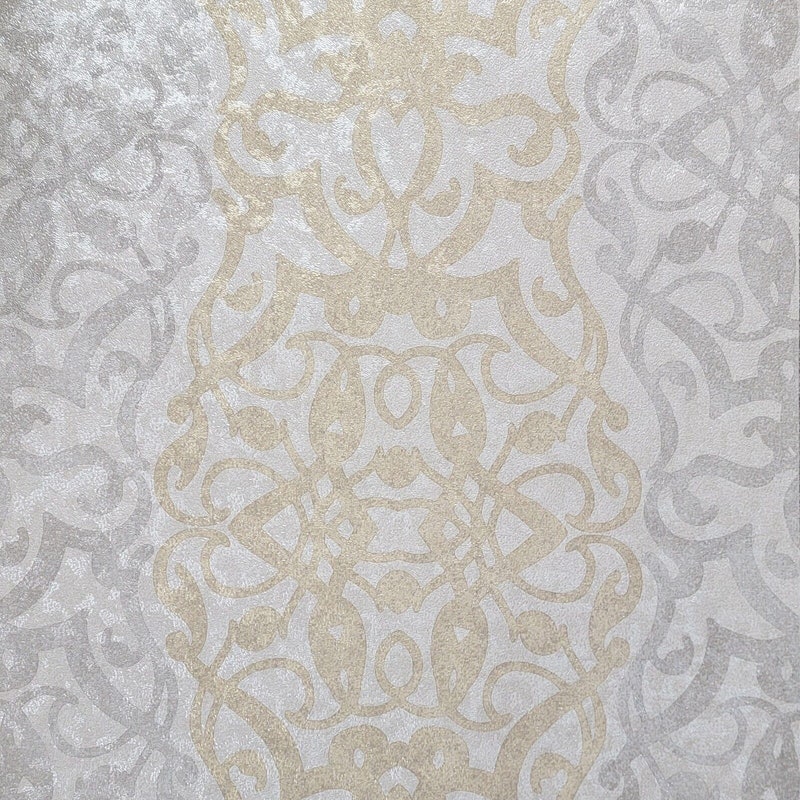 White Grey Gold Wallpaper - Etsy