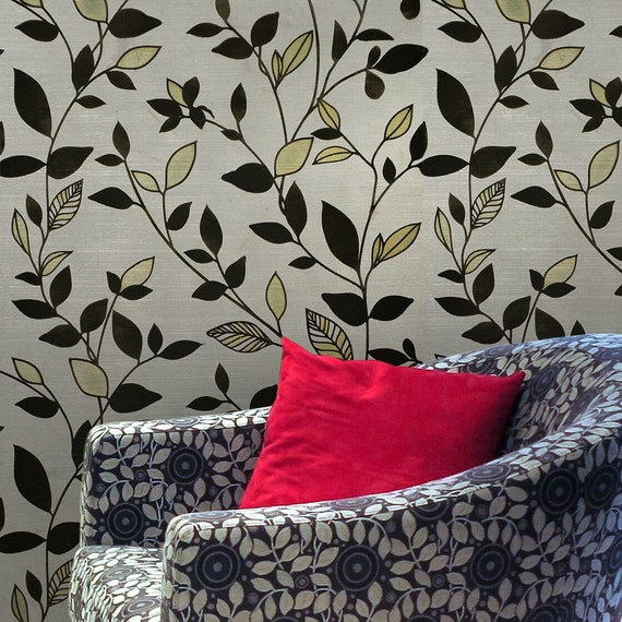 Flocked Metallic Wallpaper