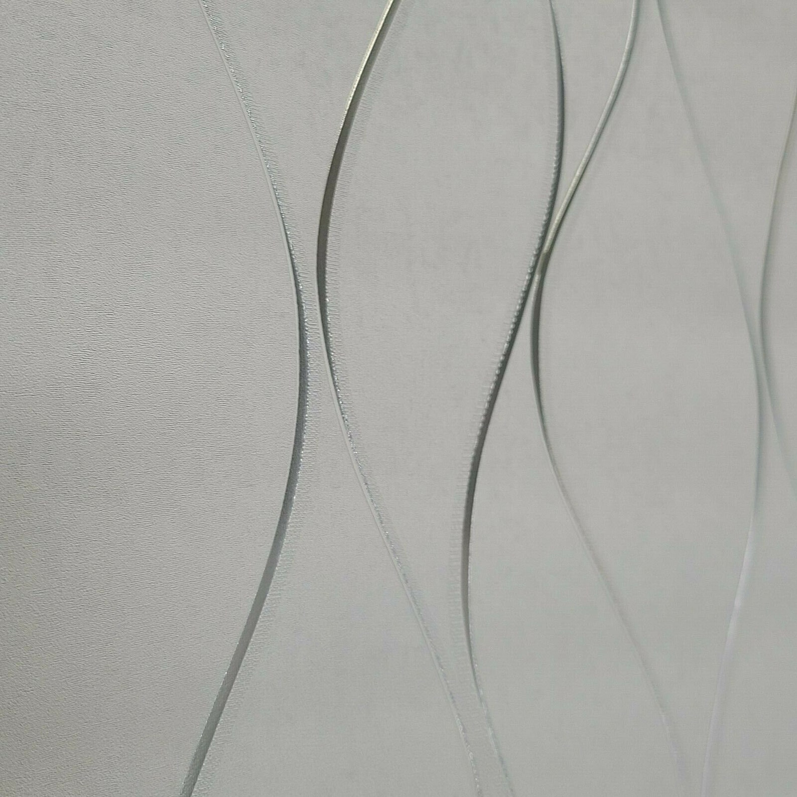 Contemporary Textured Wallpaper Wavy Lines Waves Grayish White Silver ...