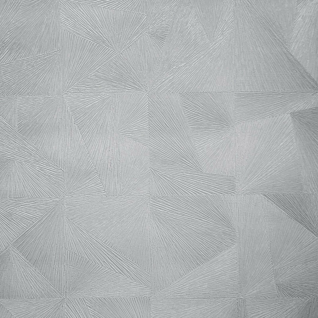 Modern Gray off White Square Triangles Lines Textured Wallpaper Roll 3D ...
