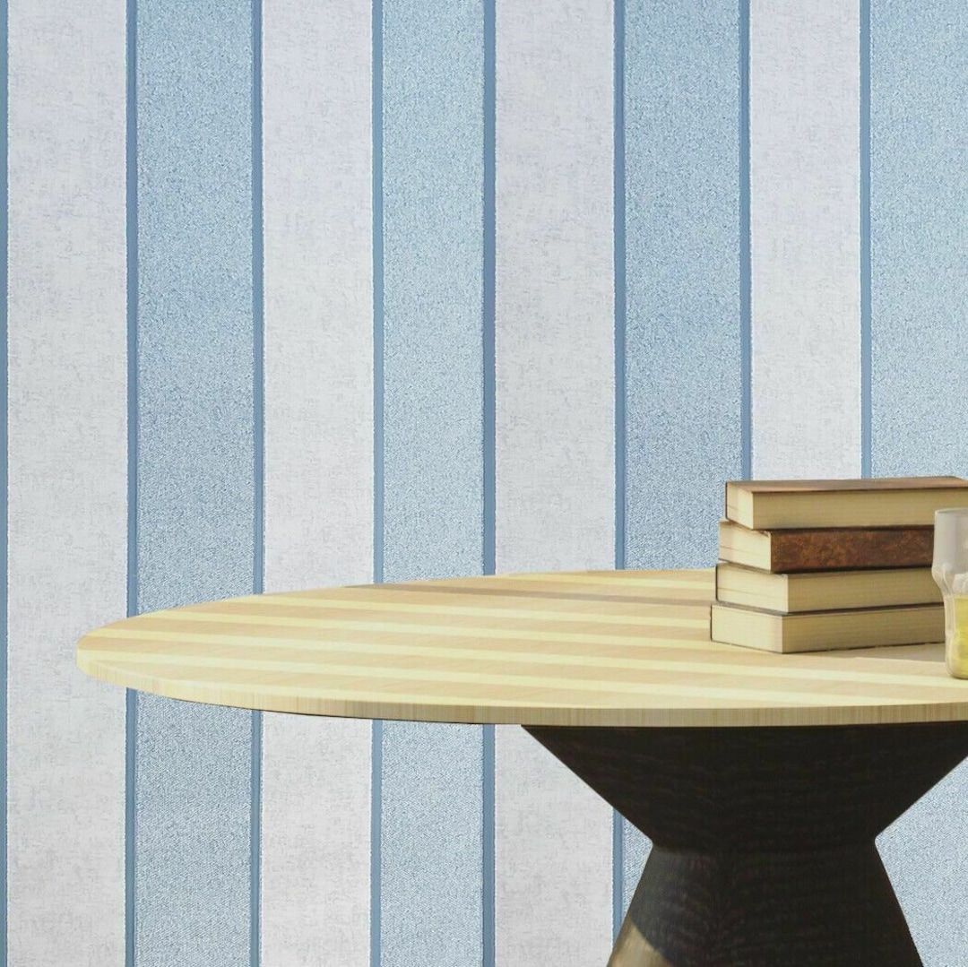 Modern Striped White Blue Gray Wallpaper Textured Lines Stripes ...