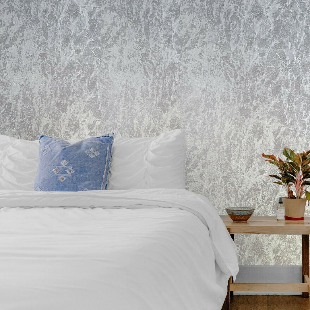 Gray Silver Metallic Faux Plaster Stone Textures Modern Textured ...