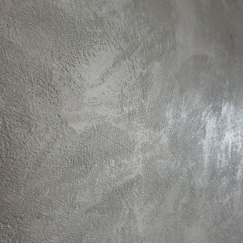 Plain Gray Silver Metallic Industrial Faux Concrete Plaster Textured ...