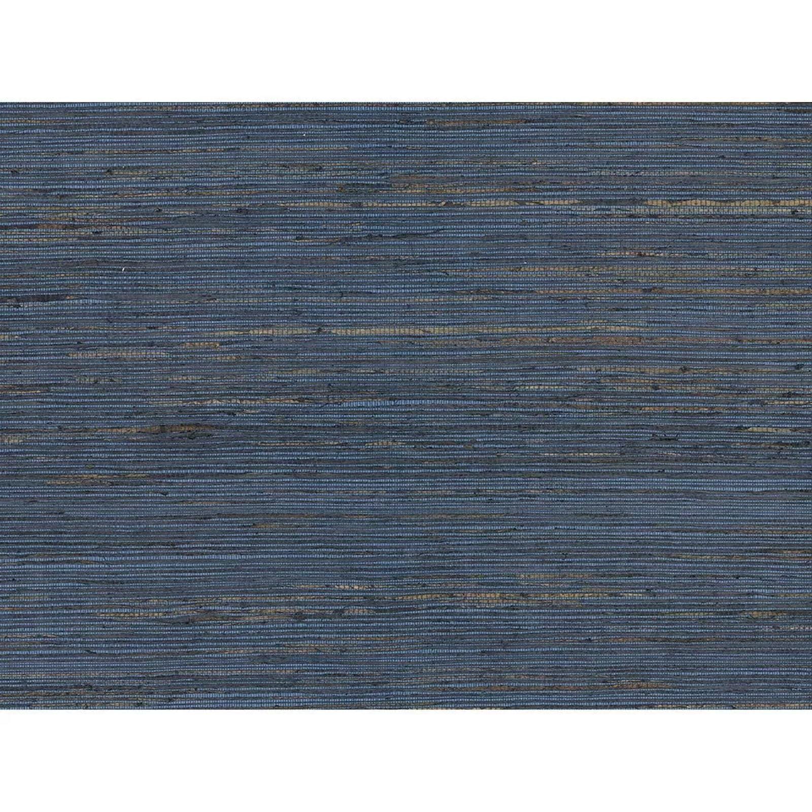 Grasscloth Navy Blue Natural Wallpaper - Etsy