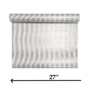 Reflective Translucent Ombre Striped Silver Foil Metallic Wallpaper ...